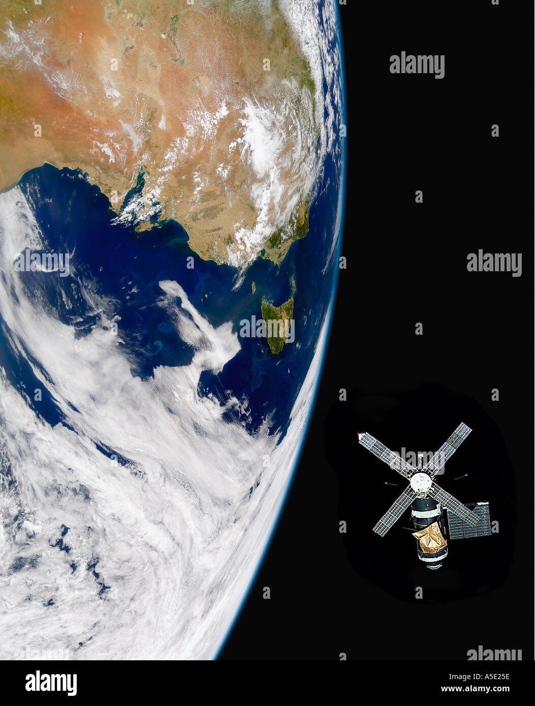 Skylab in orbit around the Earth Earth from Space Stock Photo - Alamy