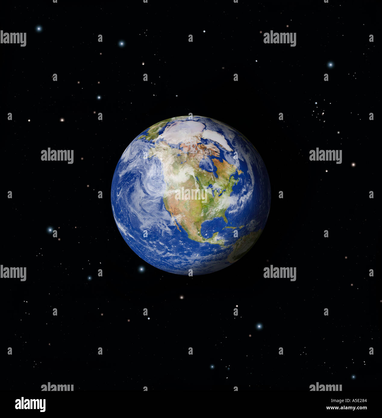 Satellite Image of the Full Earth from Space Americas prominent Stock ...
