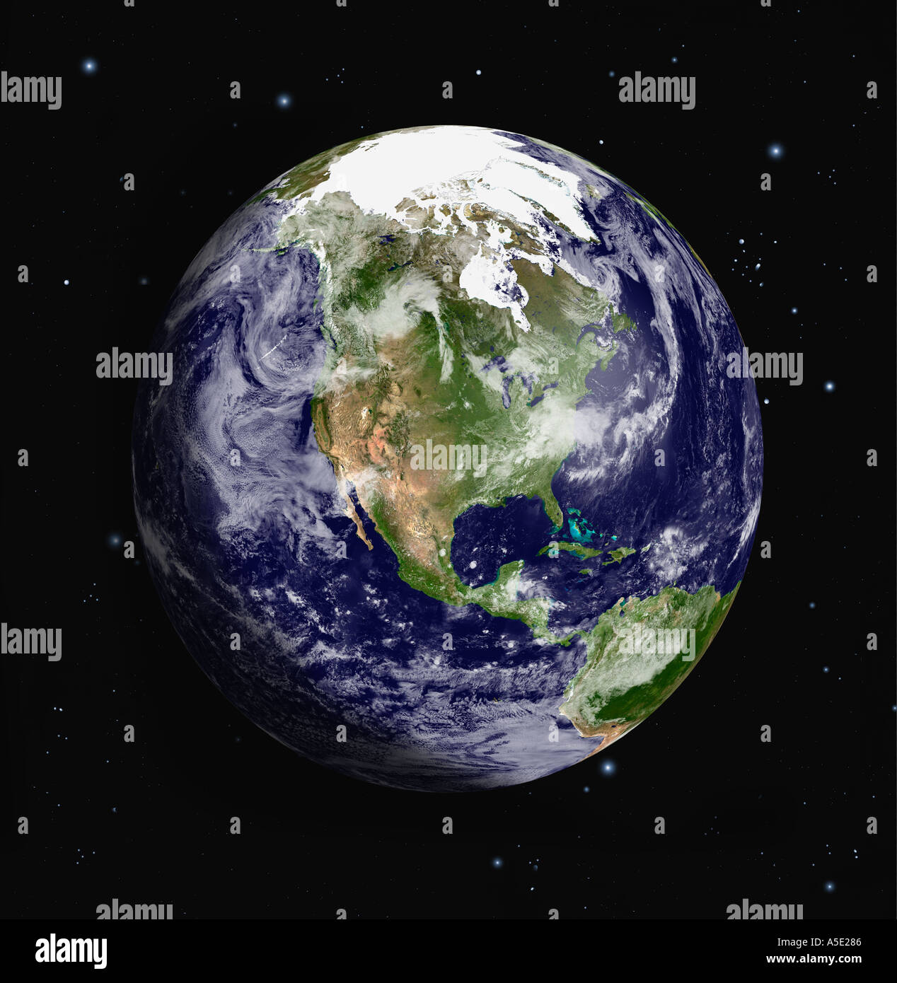 Satellite Image of the Full Earth from Space Americas prominent Stock ...