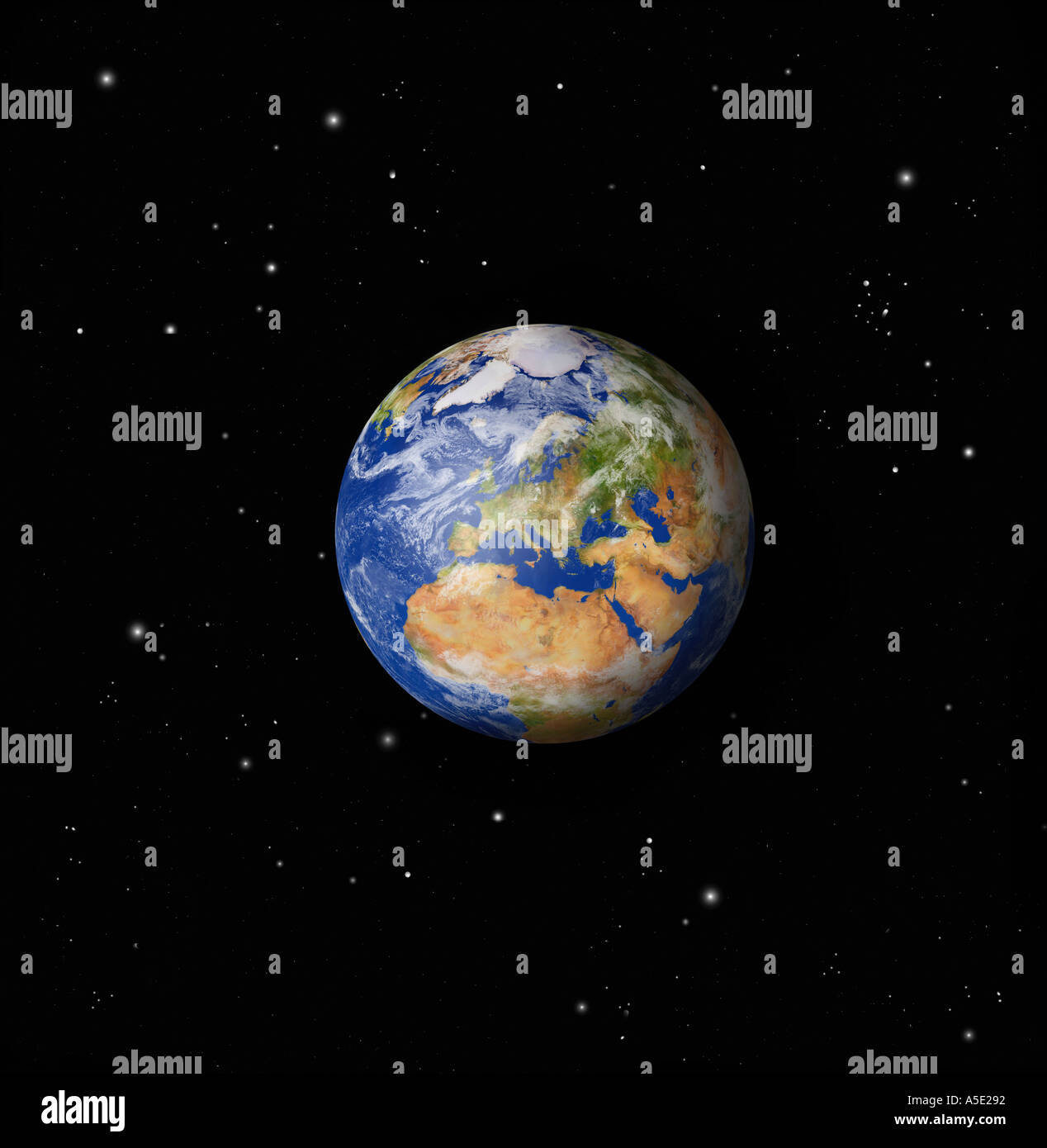 Full Earth from Space Europe prominent Stock Photo - Alamy