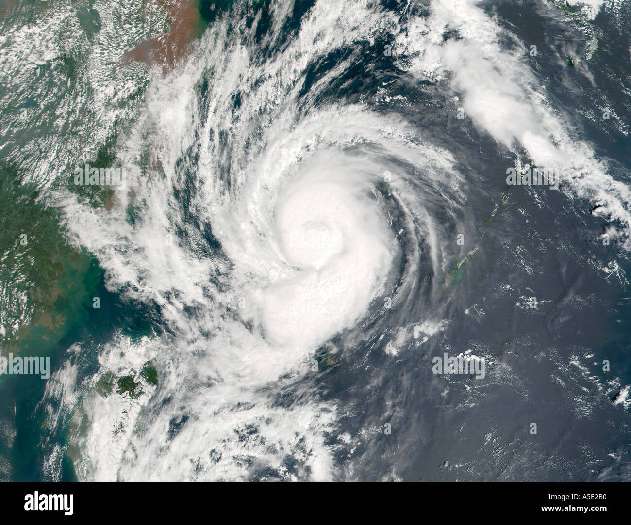Satellite Image of a Typhoon Earth from Space Stock Photo - Alamy