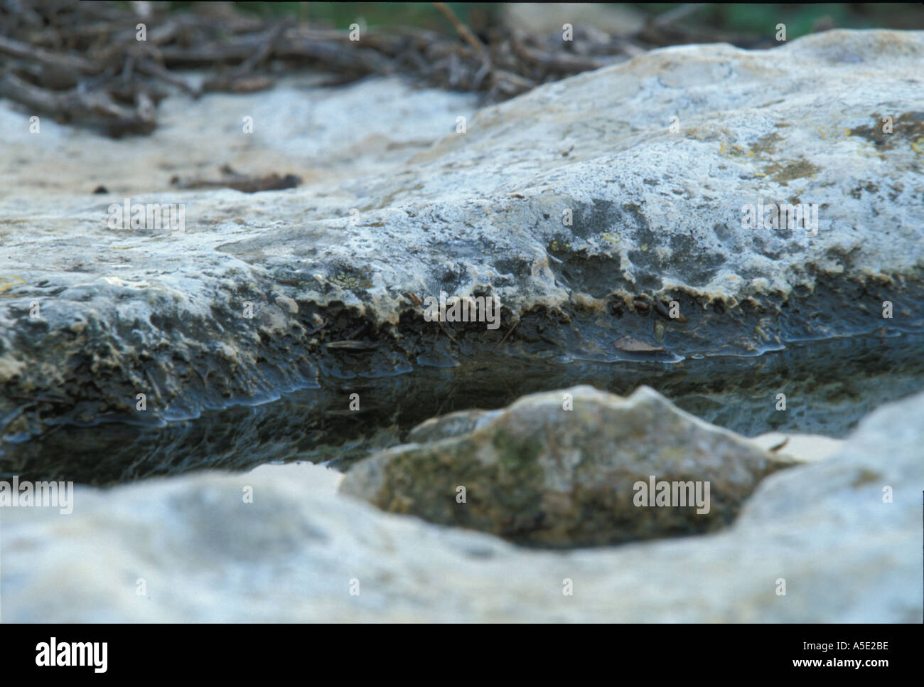 limestone stone rock hole mineral water Stock Photo - Alamy