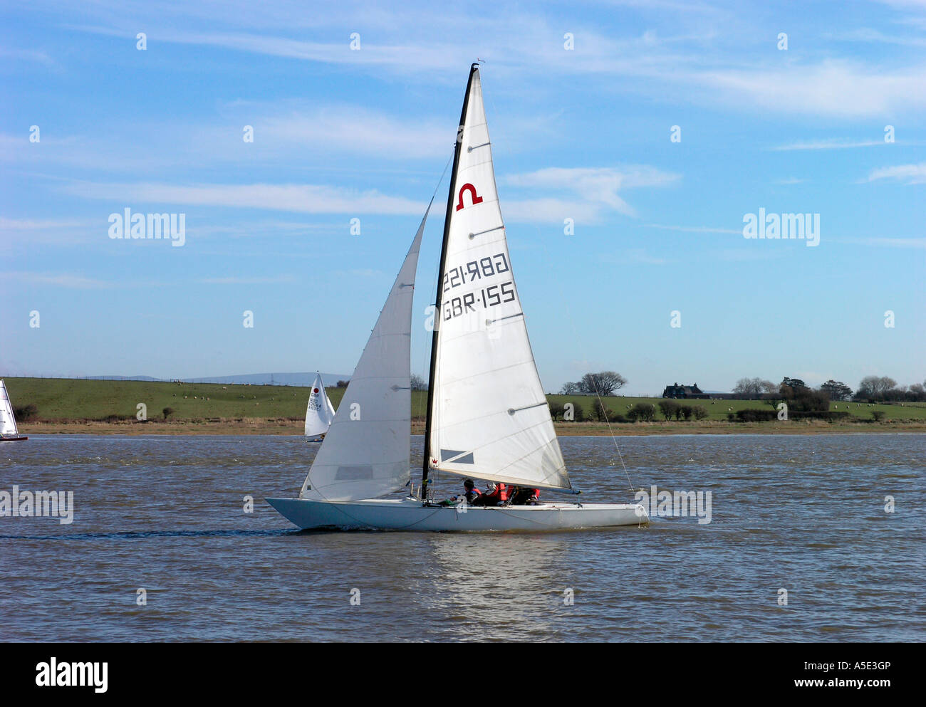 Soling keel boat racing on the River Wyre Stock Photo - Alamy