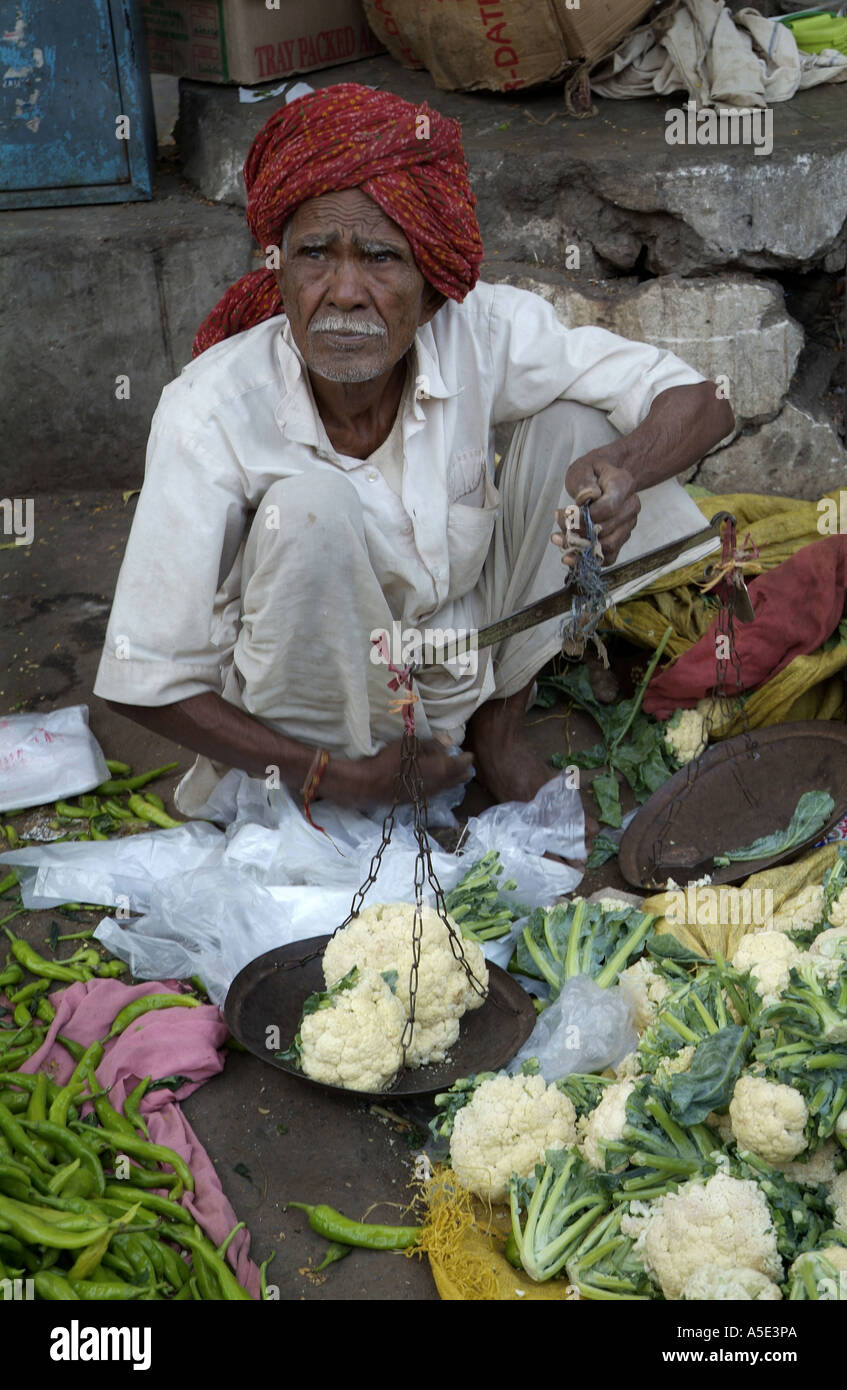 Man selling vegetables in Jaipur India Stock Photo - Alamy