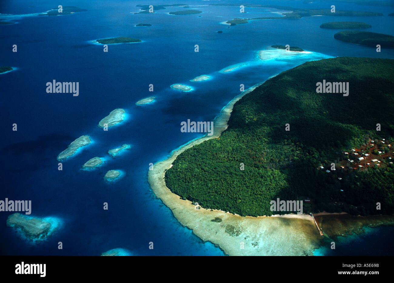aerial photo of tropical islands Stock Photo - Alamy