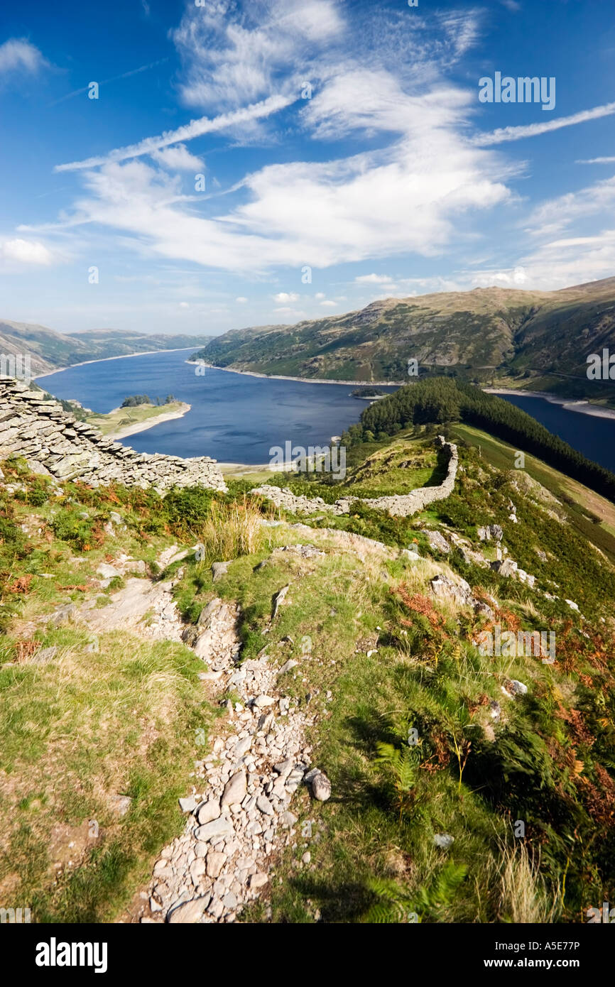 View from Rough Crag looking towards The Rigg and Haweswater Lake Stock ...