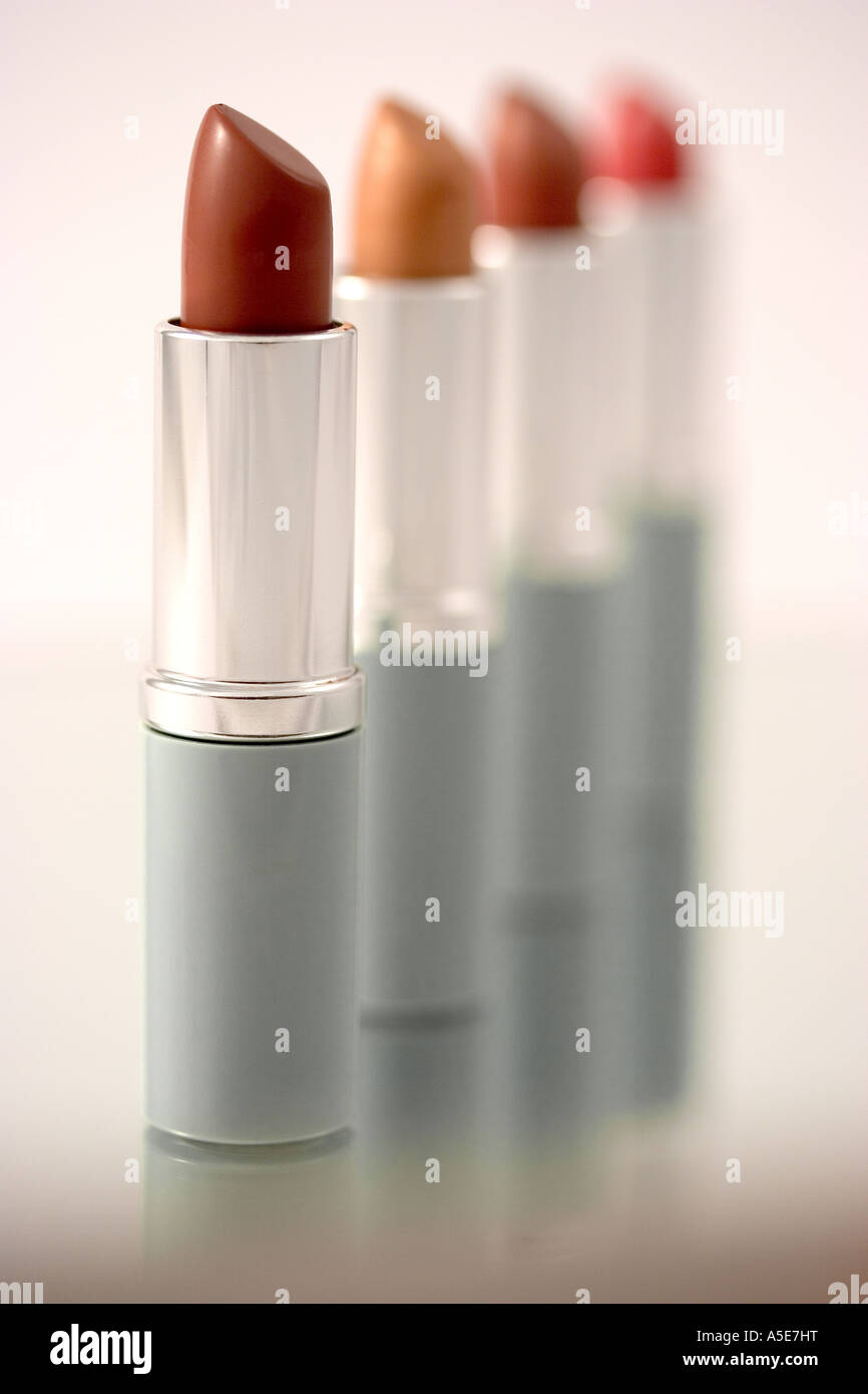 Row of different coloured lipsticks Stock Photo - Alamy