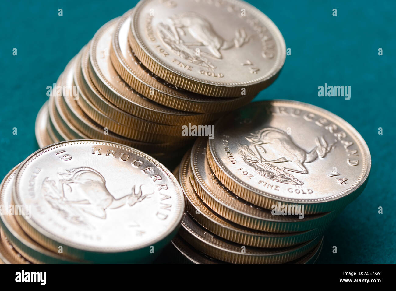 Stacks of Krugerrands Stock Photo - Alamy