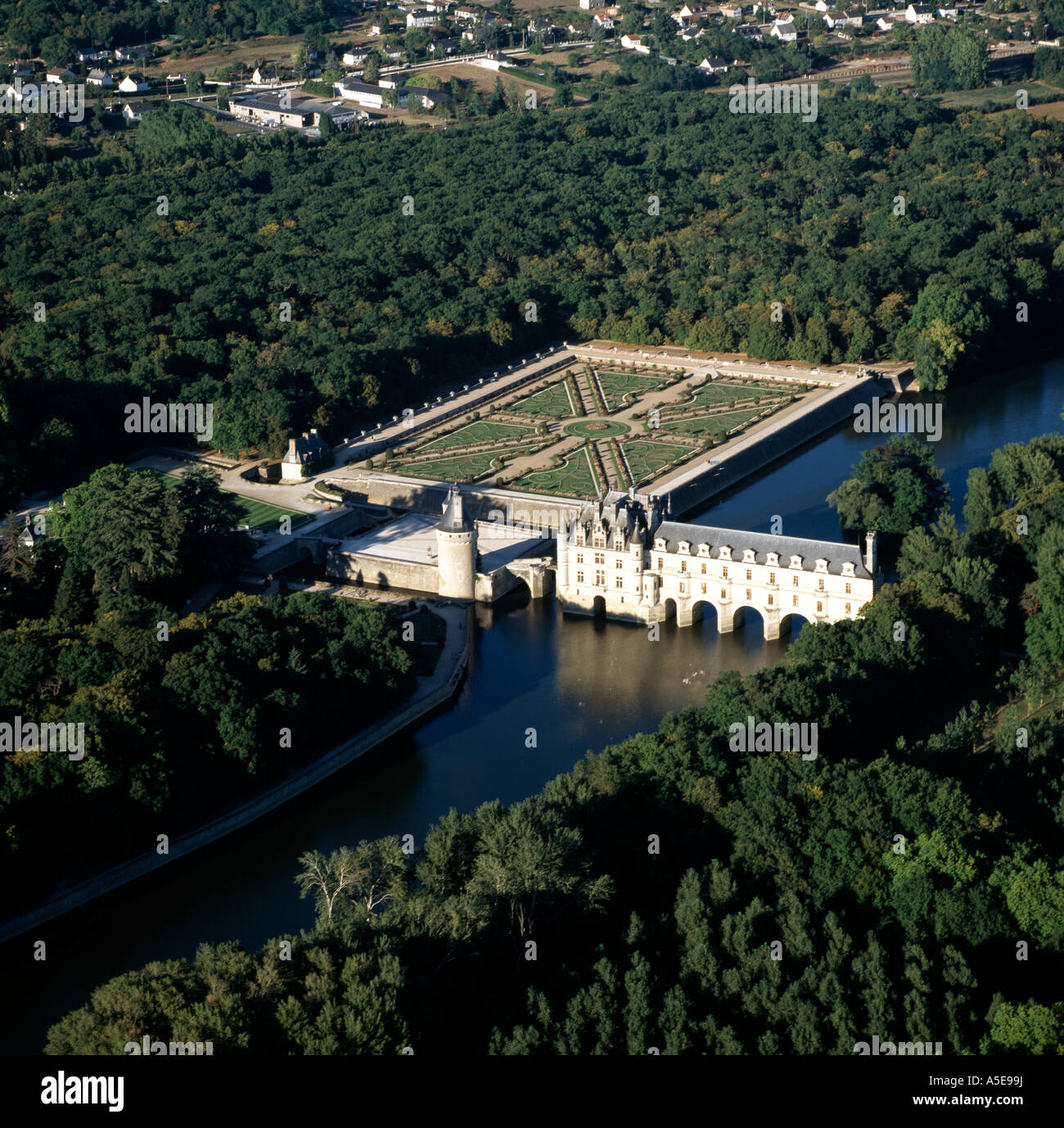 Chenonceaux, Chateau-de-Chenonceau, Luftbild Stock Photo - Alamy