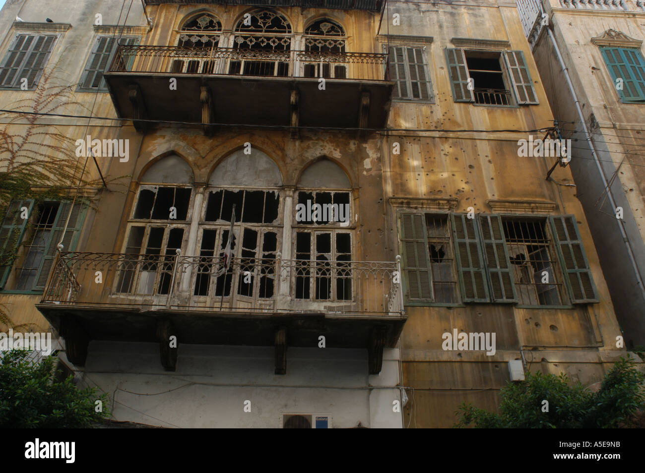 Beirut Lebanon Old Building scattered by the war Gemmayze sector Stock ...