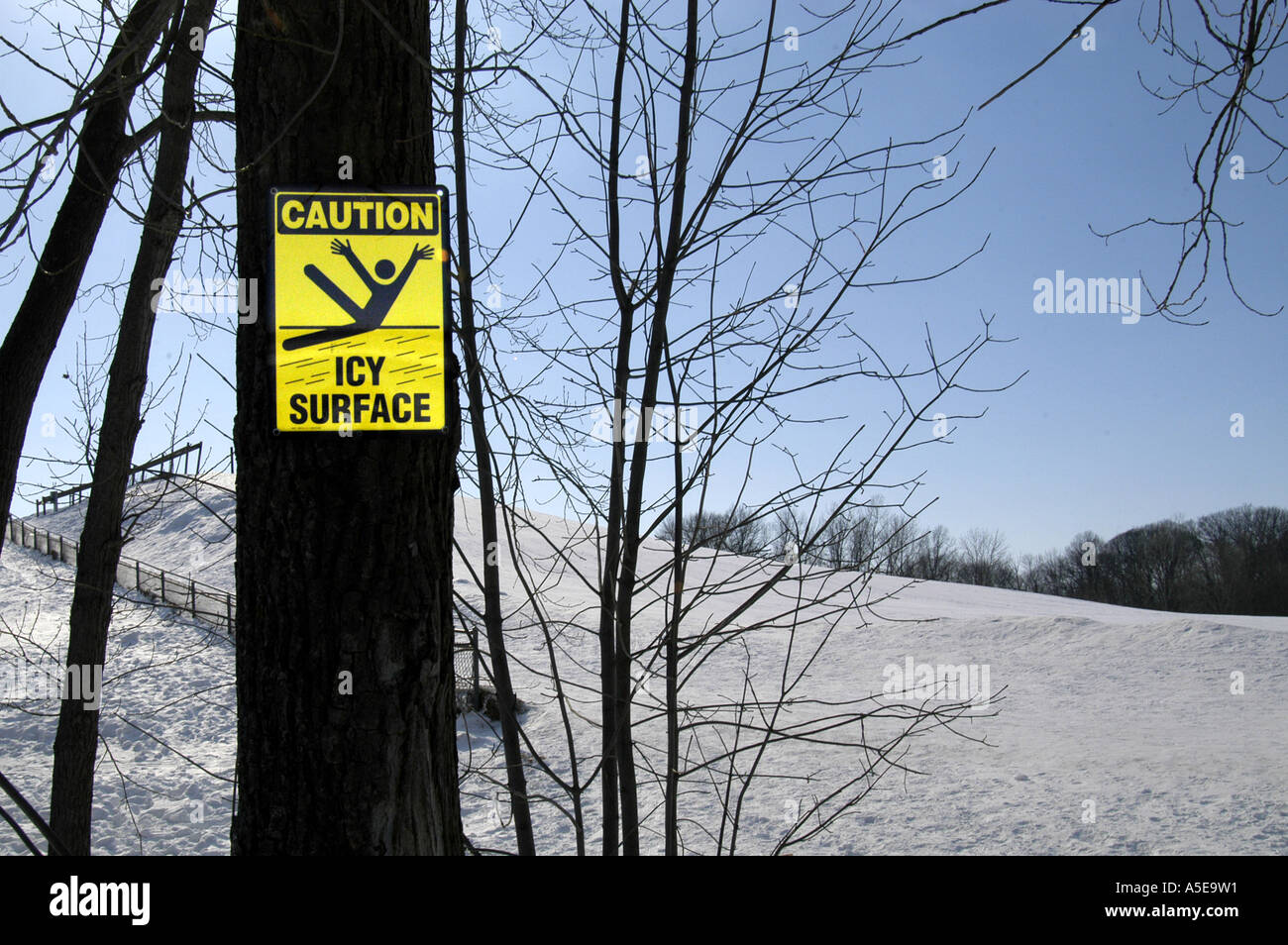Icy Surface Warning Sign 2 Stock Photo - Alamy