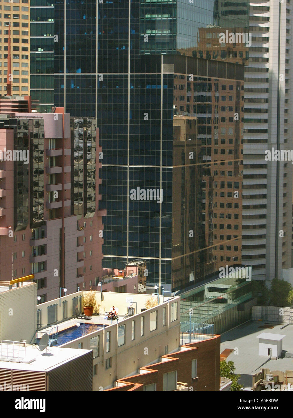 Swimming pool on a city roof Stock Photo - Alamy