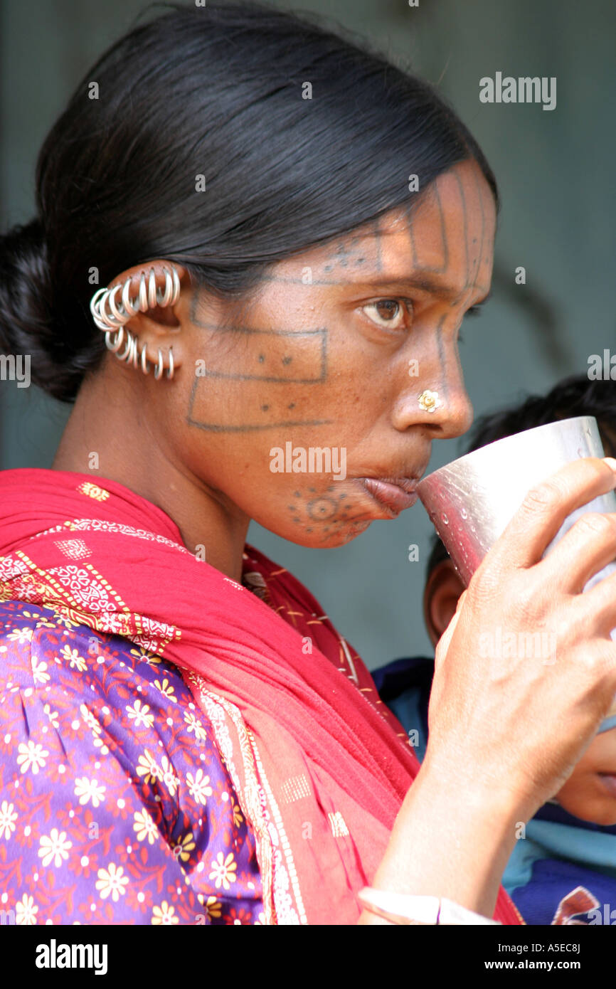 Indian Kutia Kondh tribal woman at a weekly market with the traditional ...