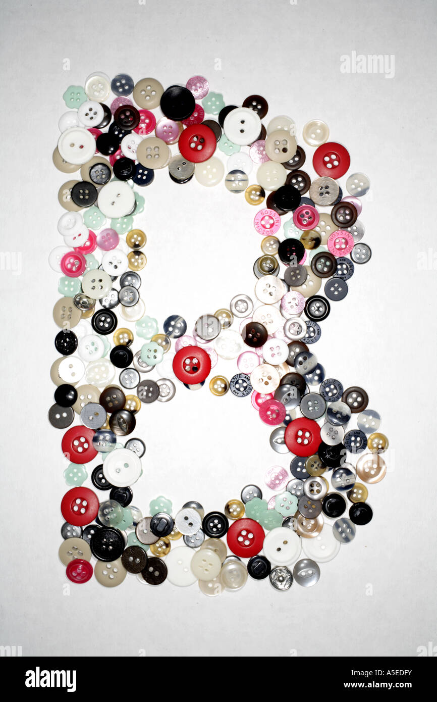 Buttons forming shape of letter B Stock Photo - Alamy
