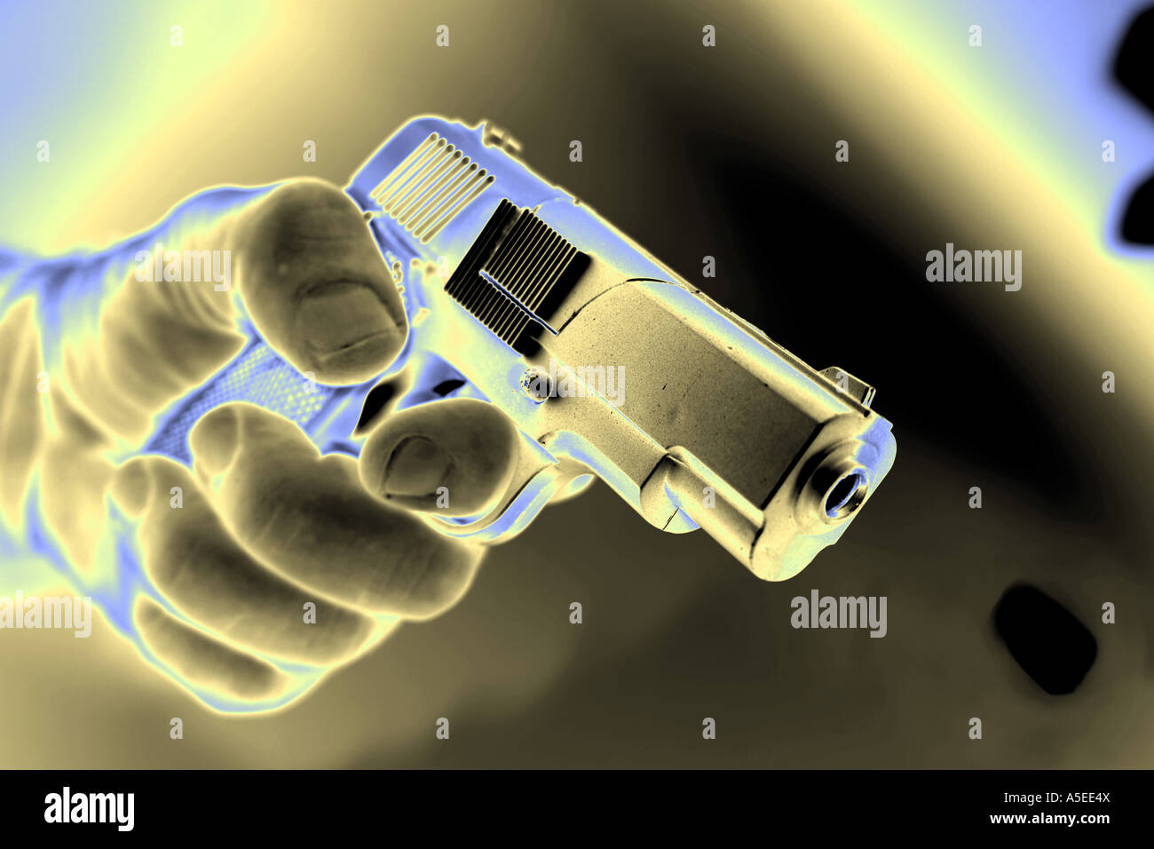 Gun in hand Stock Photo - Alamy