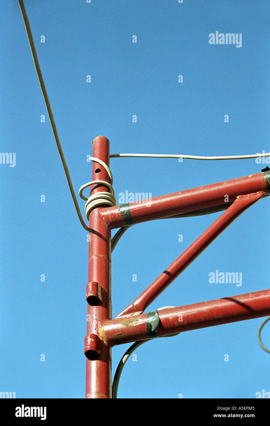 scaffolding and wires Stock Photo - Alamy