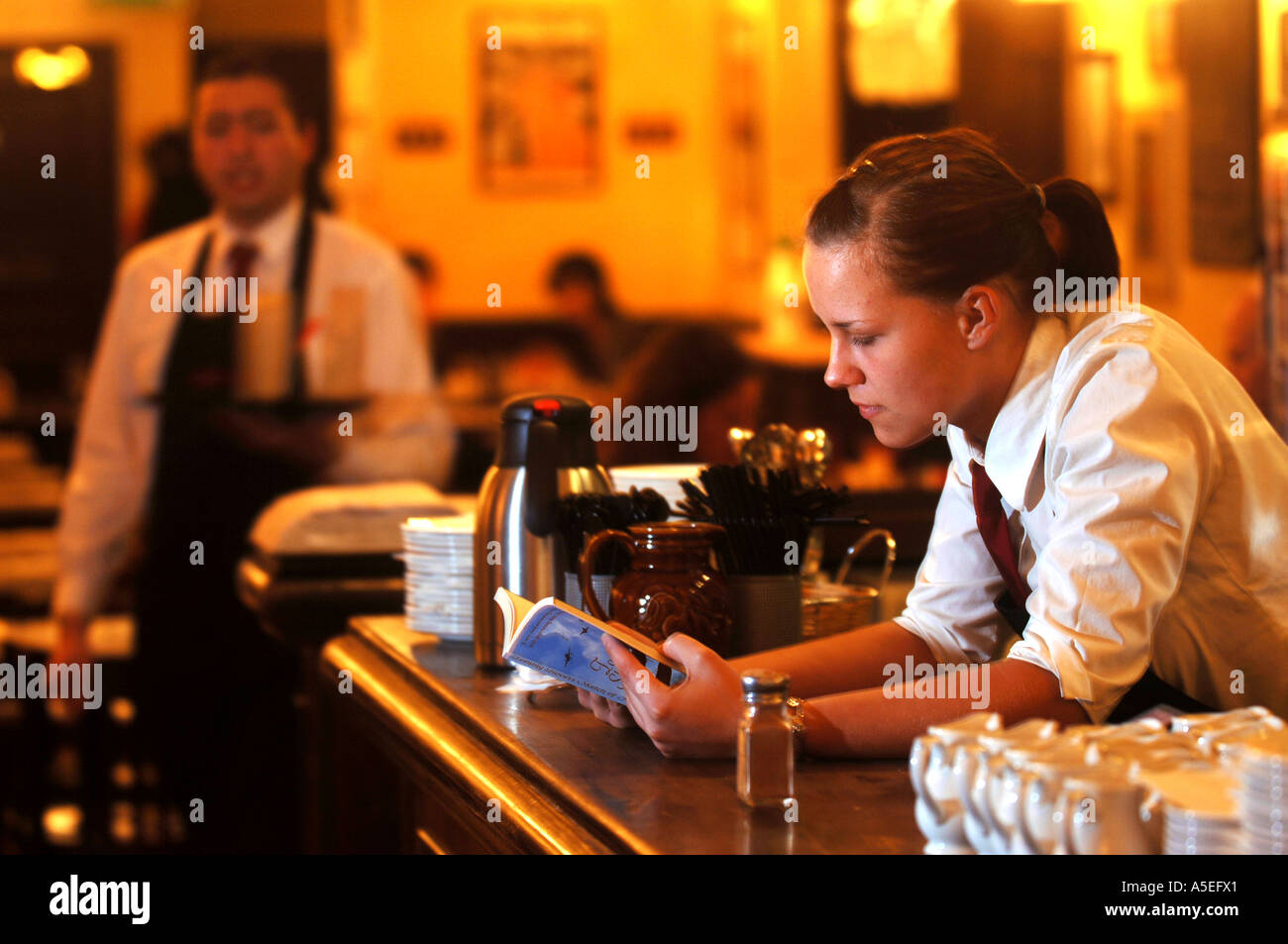 Teenager cafe waiter uk hi-res stock photography and images - Alamy