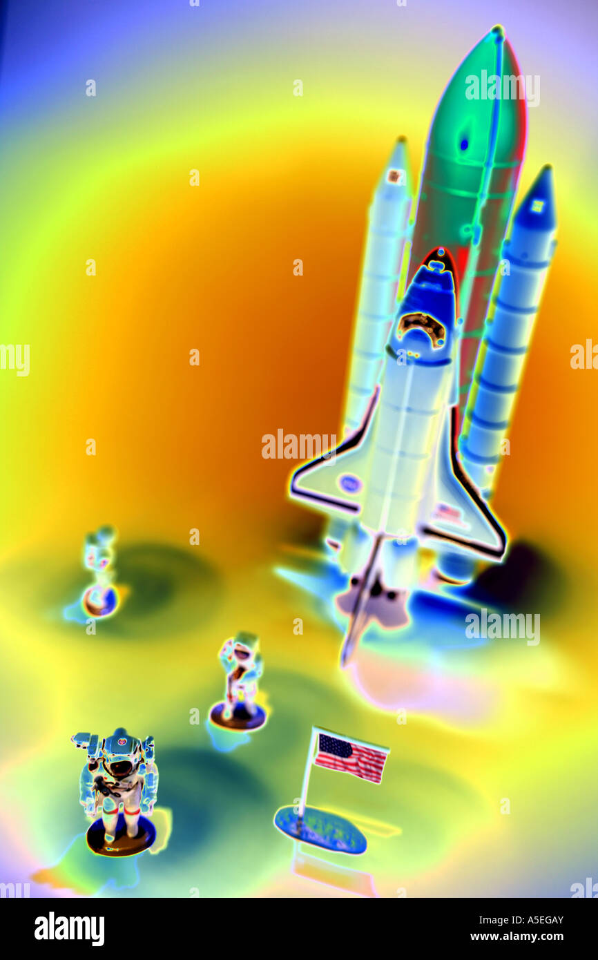 Space shuttle and astronauts Stock Photo - Alamy
