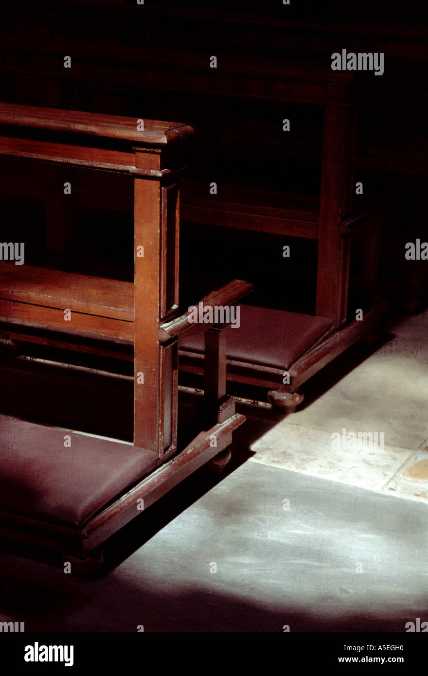 bench inside church Stock Photo - Alamy