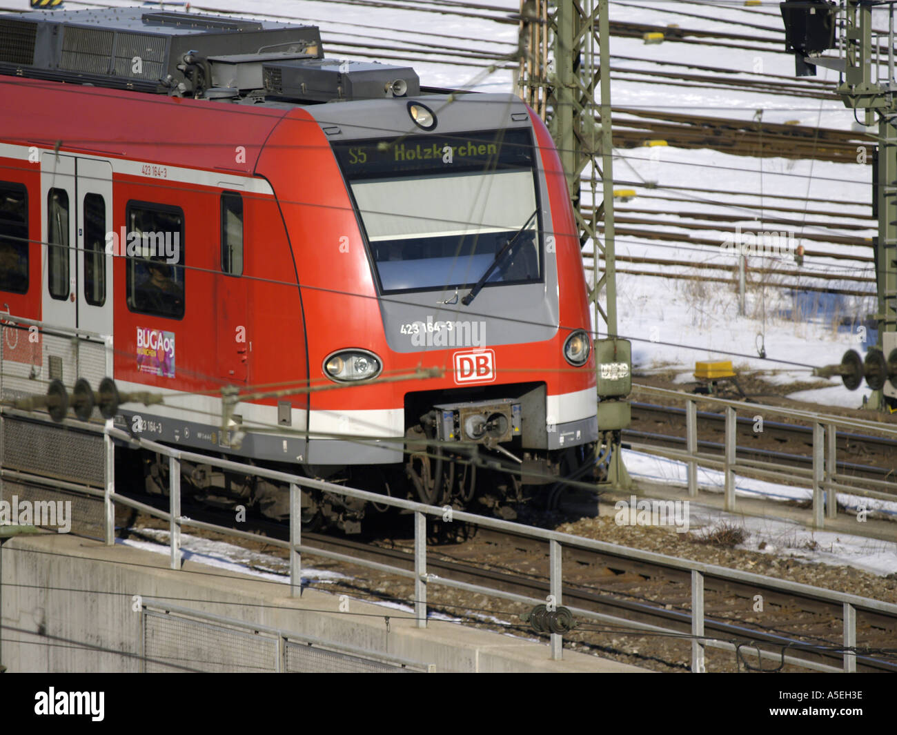 Munich, railway near main station engine of German Railways Stock Photo ...