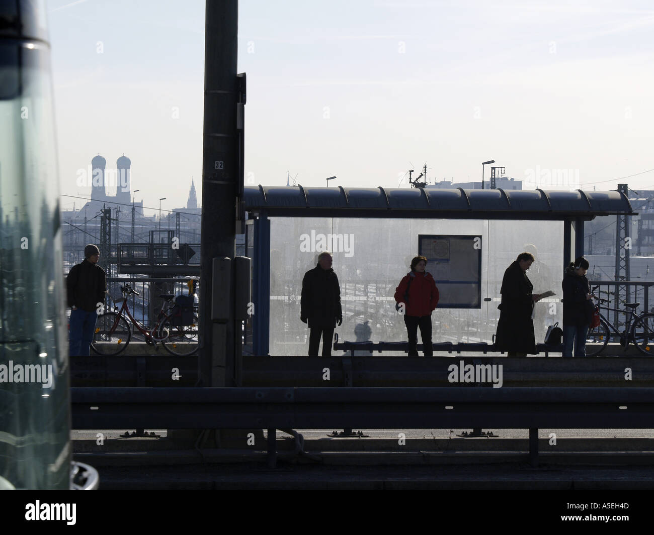 Munich, city view bus stop Stock Photo - Alamy