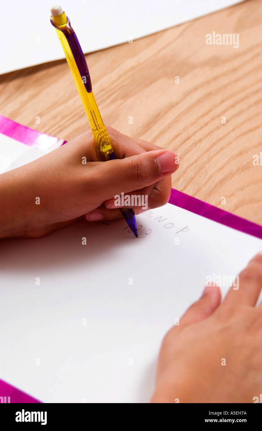 African American girl doing homework Stock Photo - Alamy