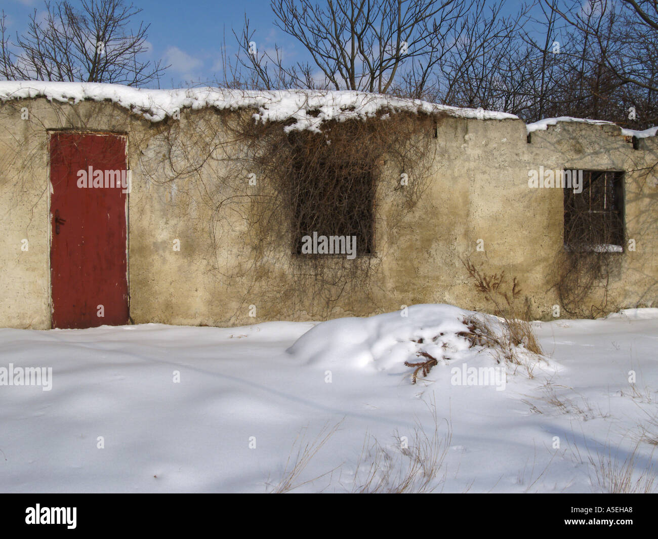 lonely house in winter with snow Stock Photo - Alamy