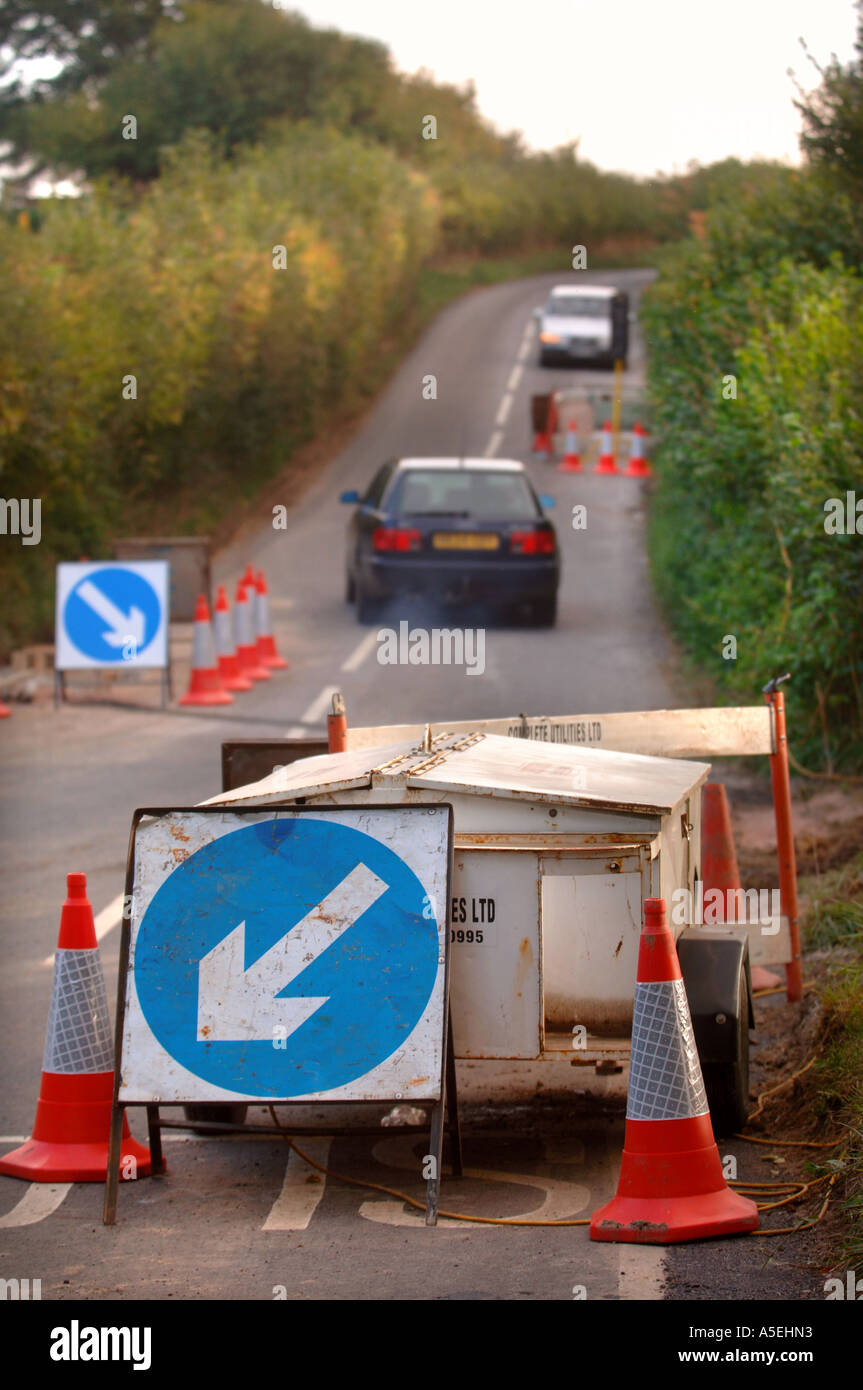 A MOBILE GENERATOR BEING USED TO POWER TEMPORARY TRAFFIC LIGHTS AT A ...