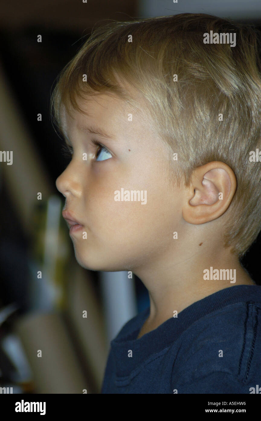 P12 Boy Looking Left Stock Photo - Alamy