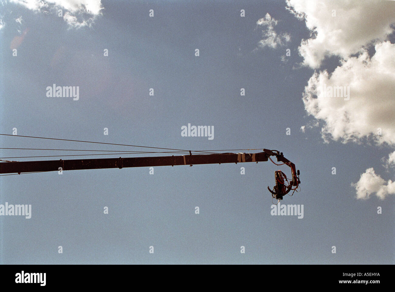 tv camera on crane boom Stock Photo - Alamy