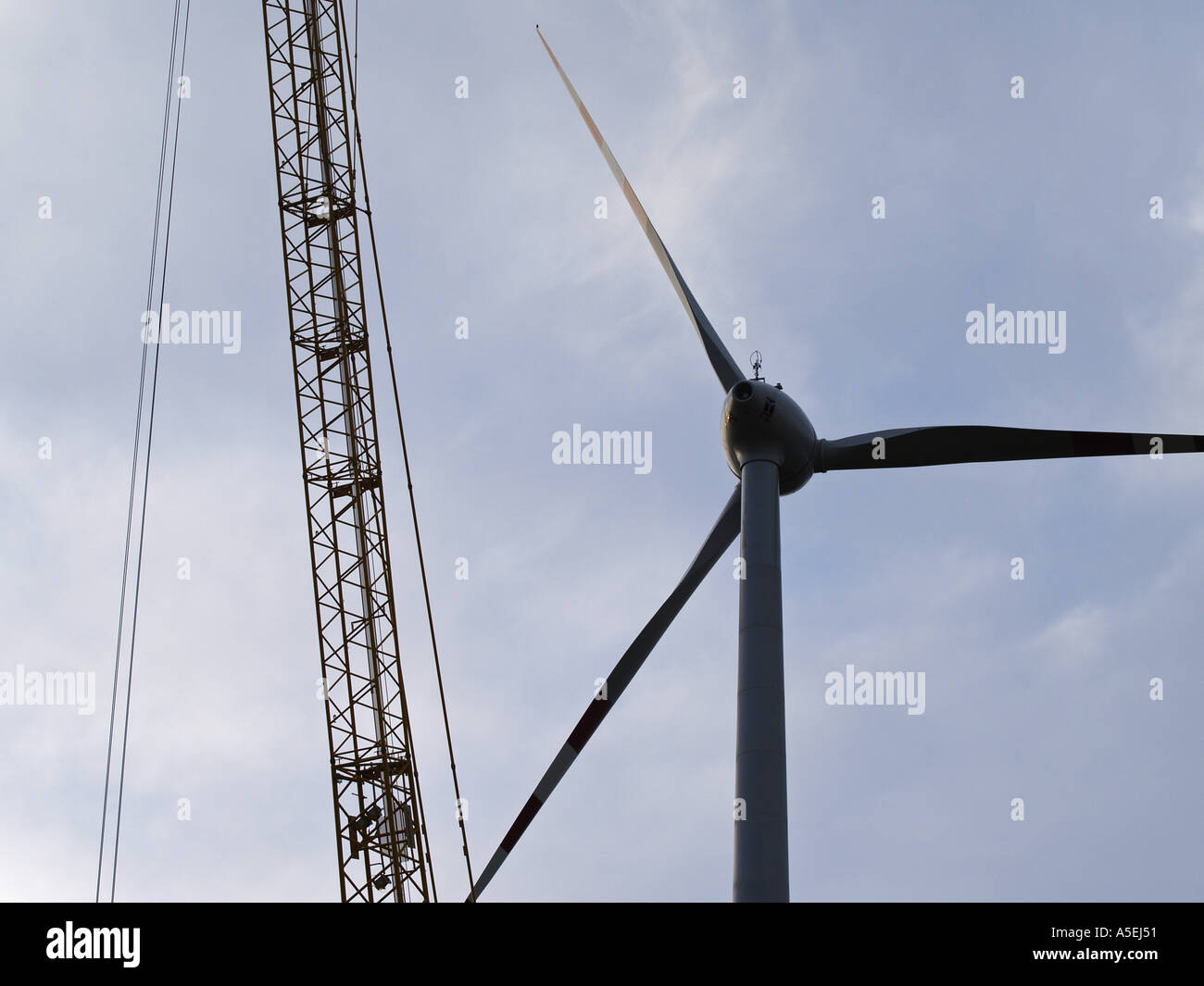wind wheel with crane Stock Photo - Alamy