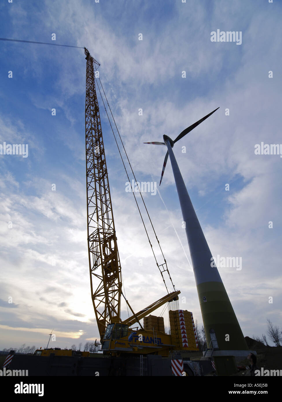 wind wheel with crane Stock Photo - Alamy