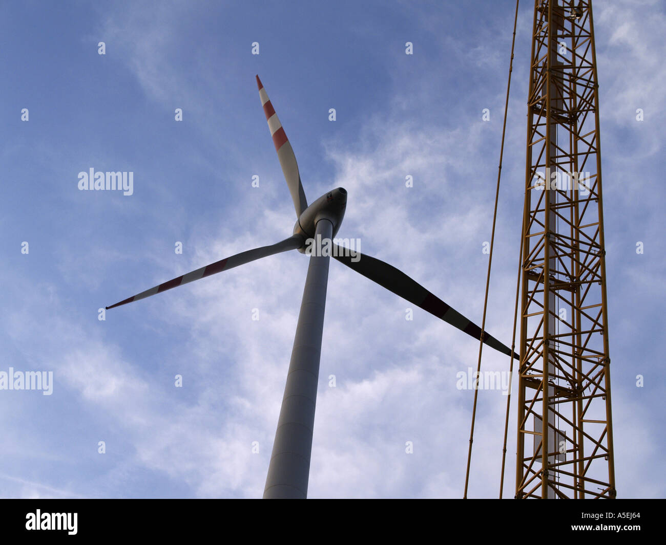 wind wheel with crane Stock Photo - Alamy
