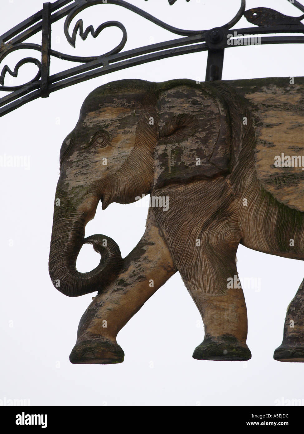 wrought-iron sign with an elephant Stock Photo - Alamy