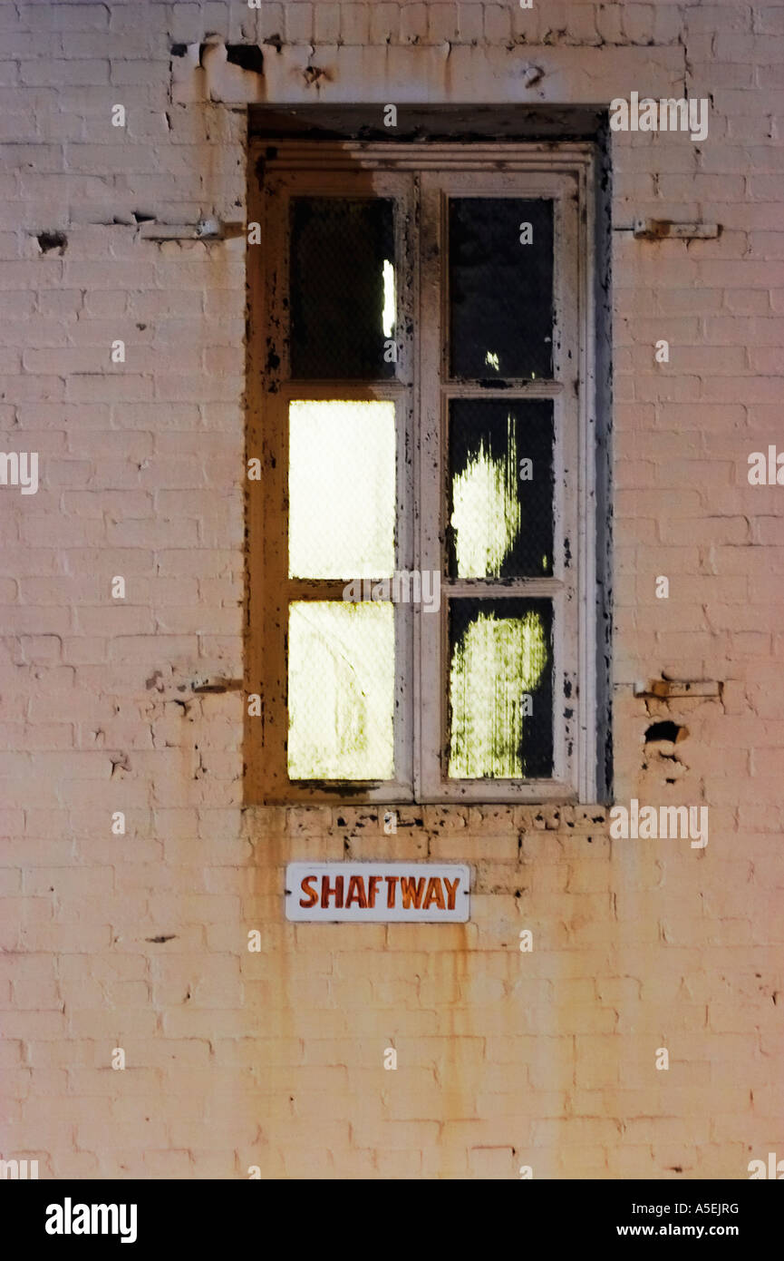 A painted sign identifies a Shaftway on an arms and ammunition ...