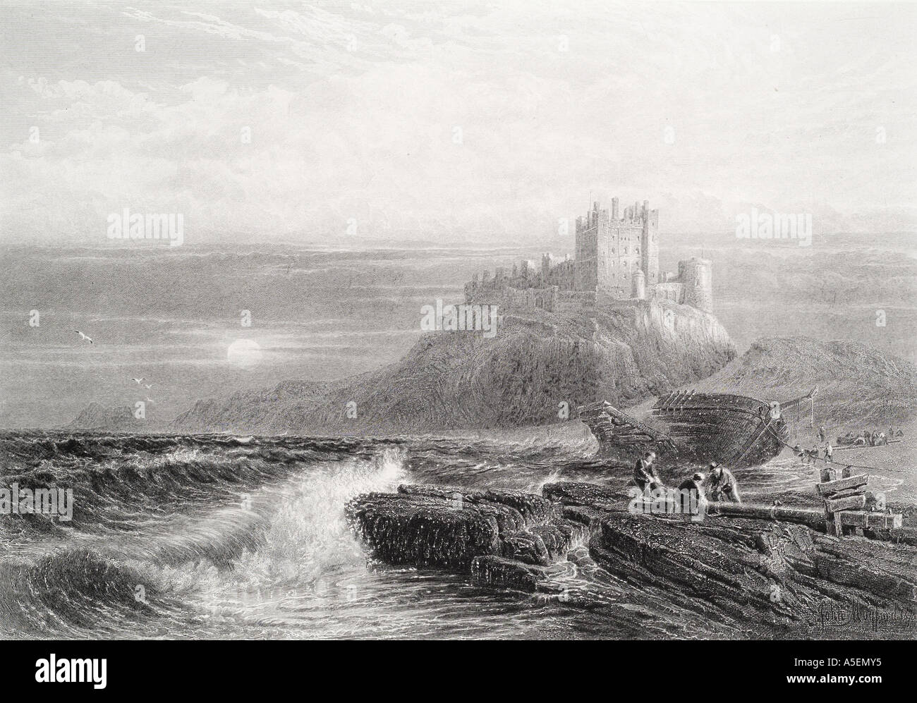 bamborough castle northumberland coast England UK United Kingdom GB ...