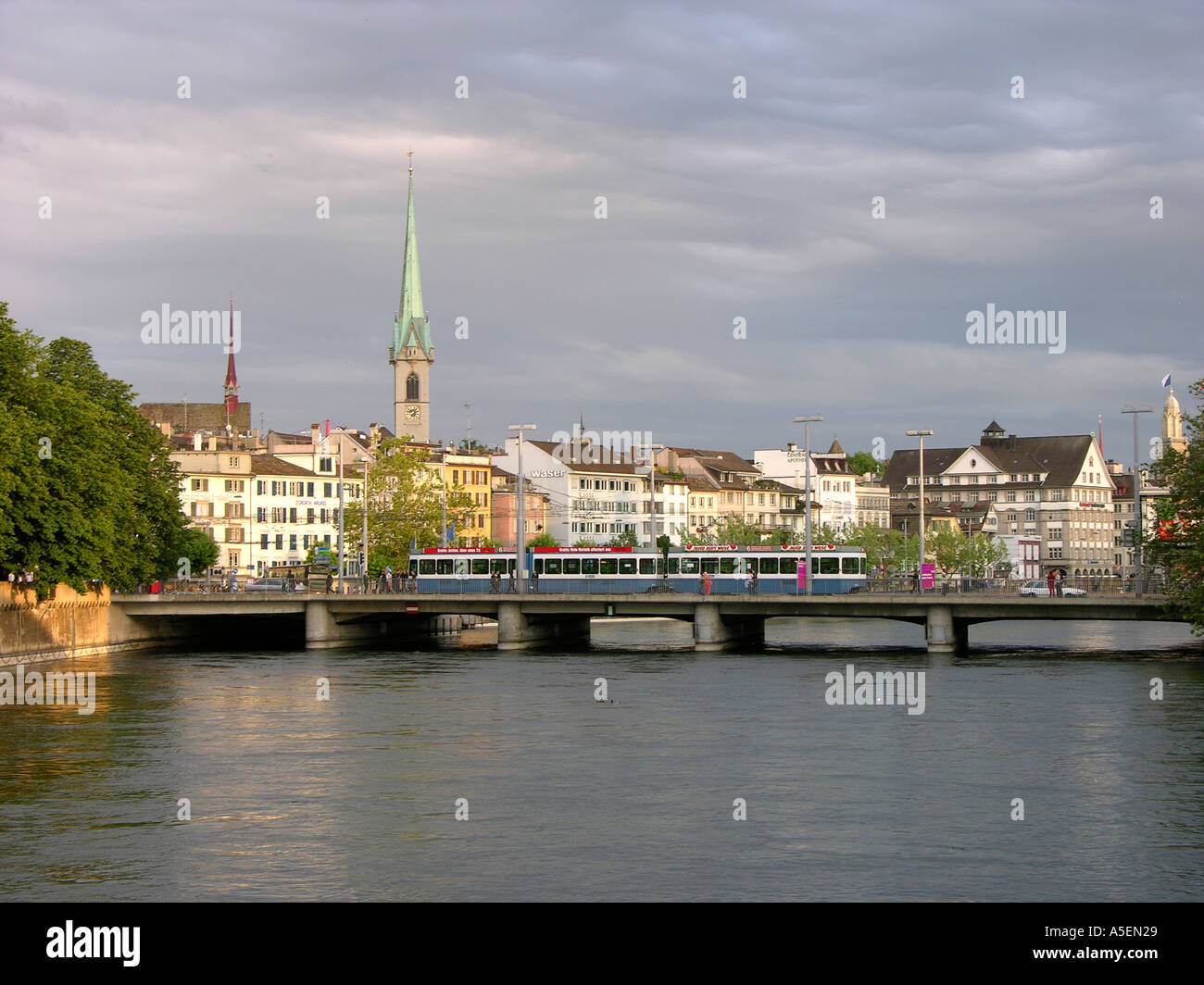 view of zurich over the limat river switzerland Stock Photo - Alamy