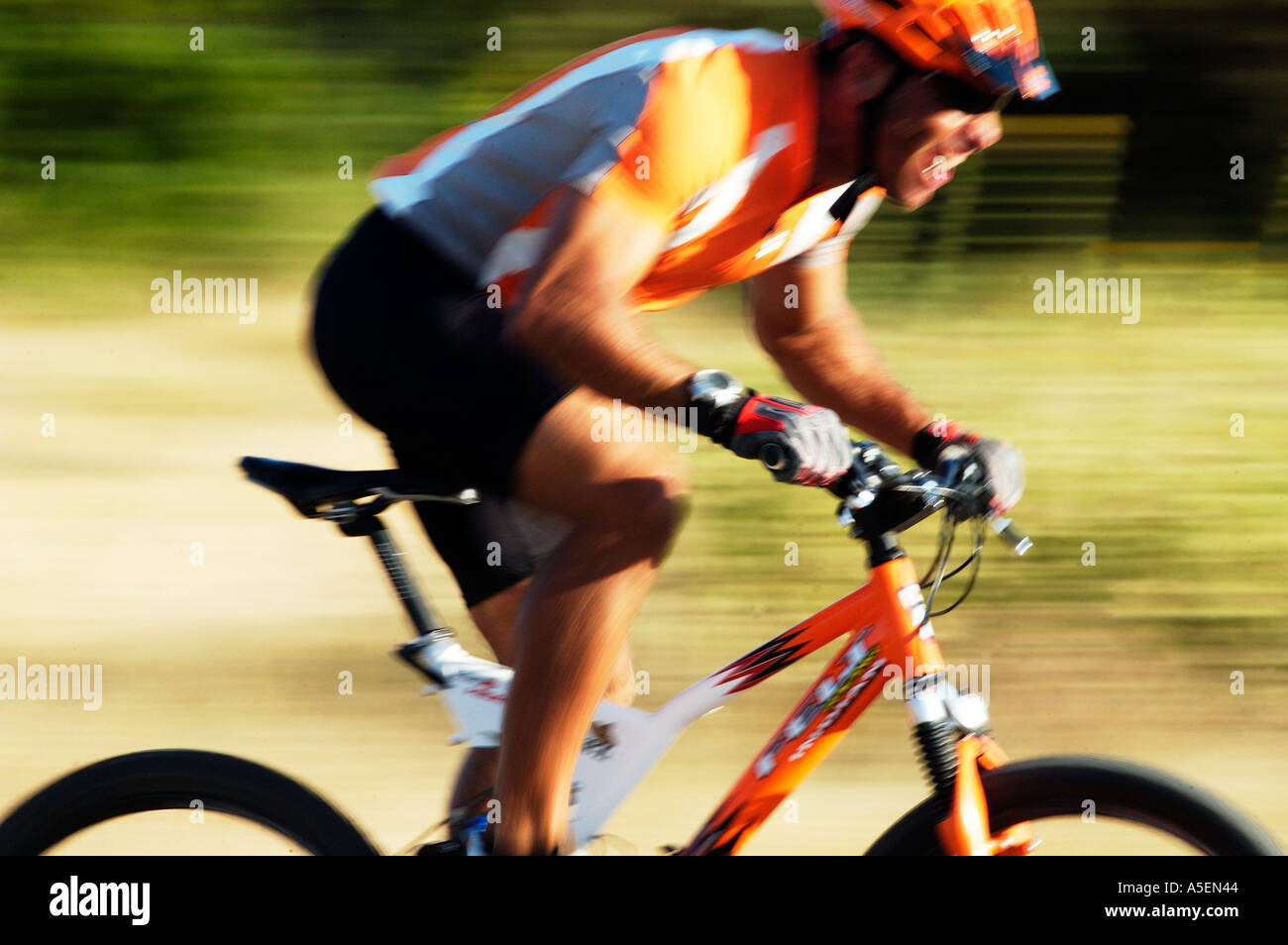 Mountain Biker Full Speed Stock Photo - Alamy