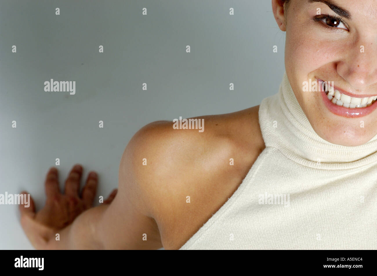 Womans shoulder arm on white hi-res stock photography and images - Alamy
