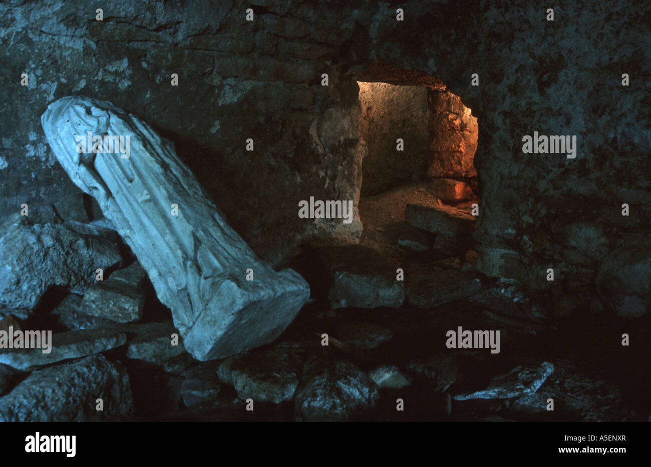 Cellar of the old monastery in the Roztocze, East Poland Stock Photo ...