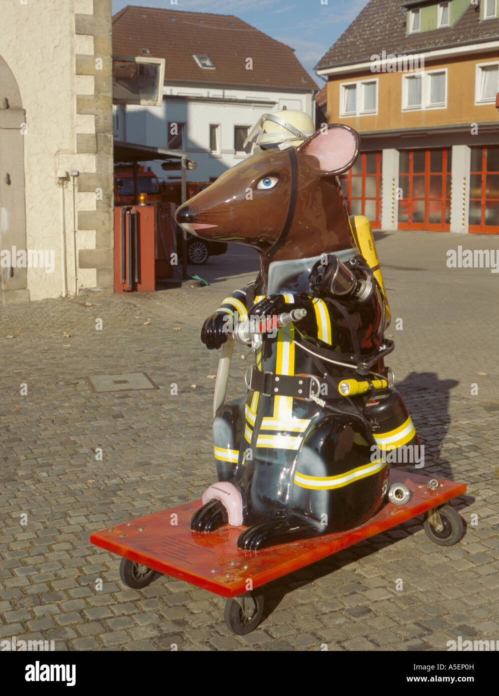 Fireman rat model at the fire station, Hameln ( Hamelin ...