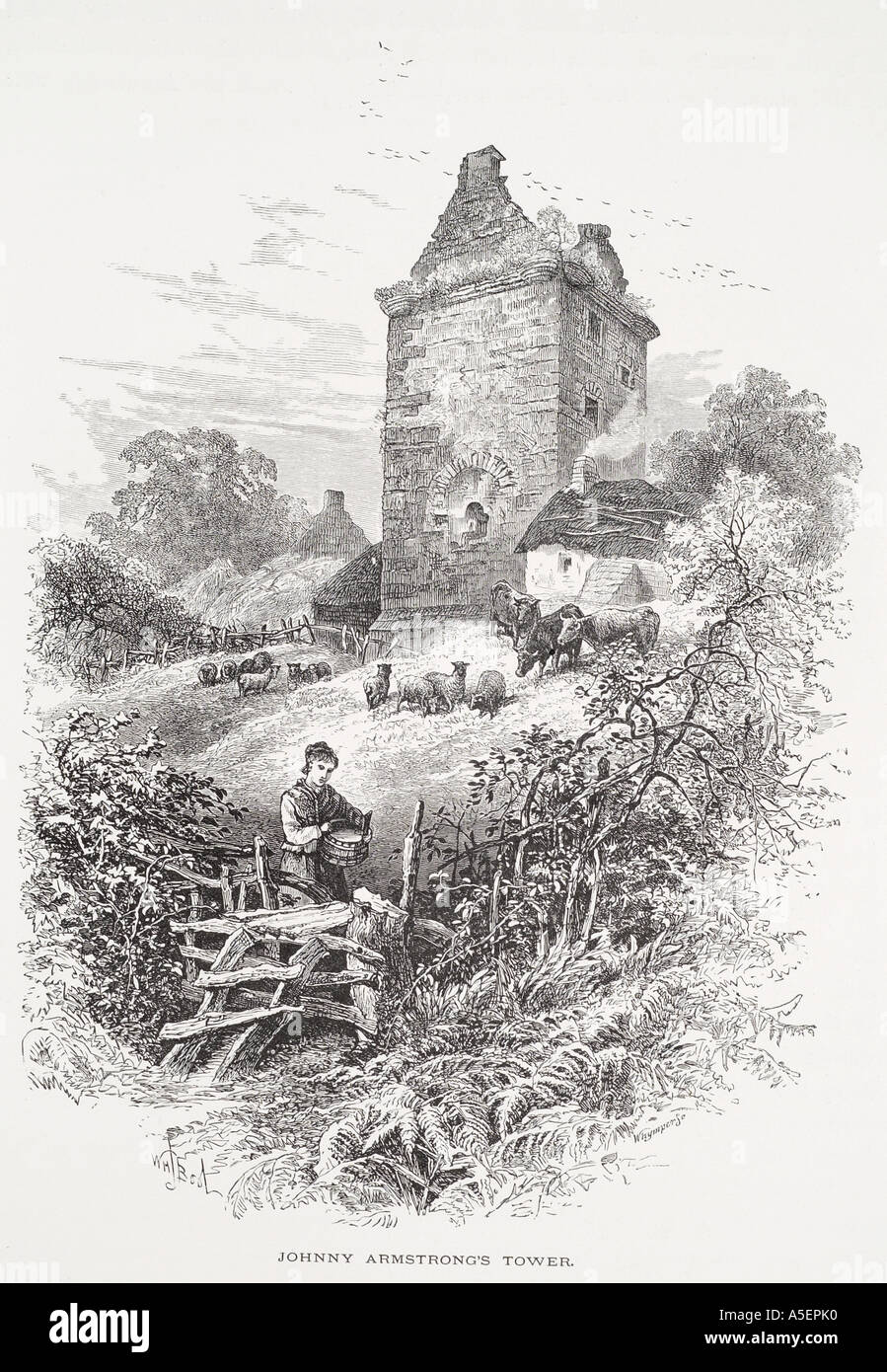 Johnny Armstrong castle tower laird gilnockie ballad Scottish Scotland ...