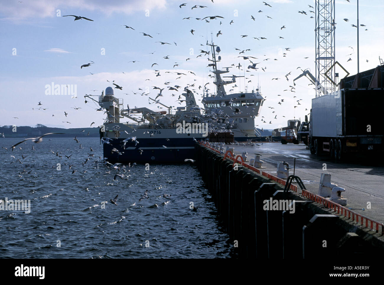 Fishing trawler landing a catch hi-res stock photography and images - Alamy