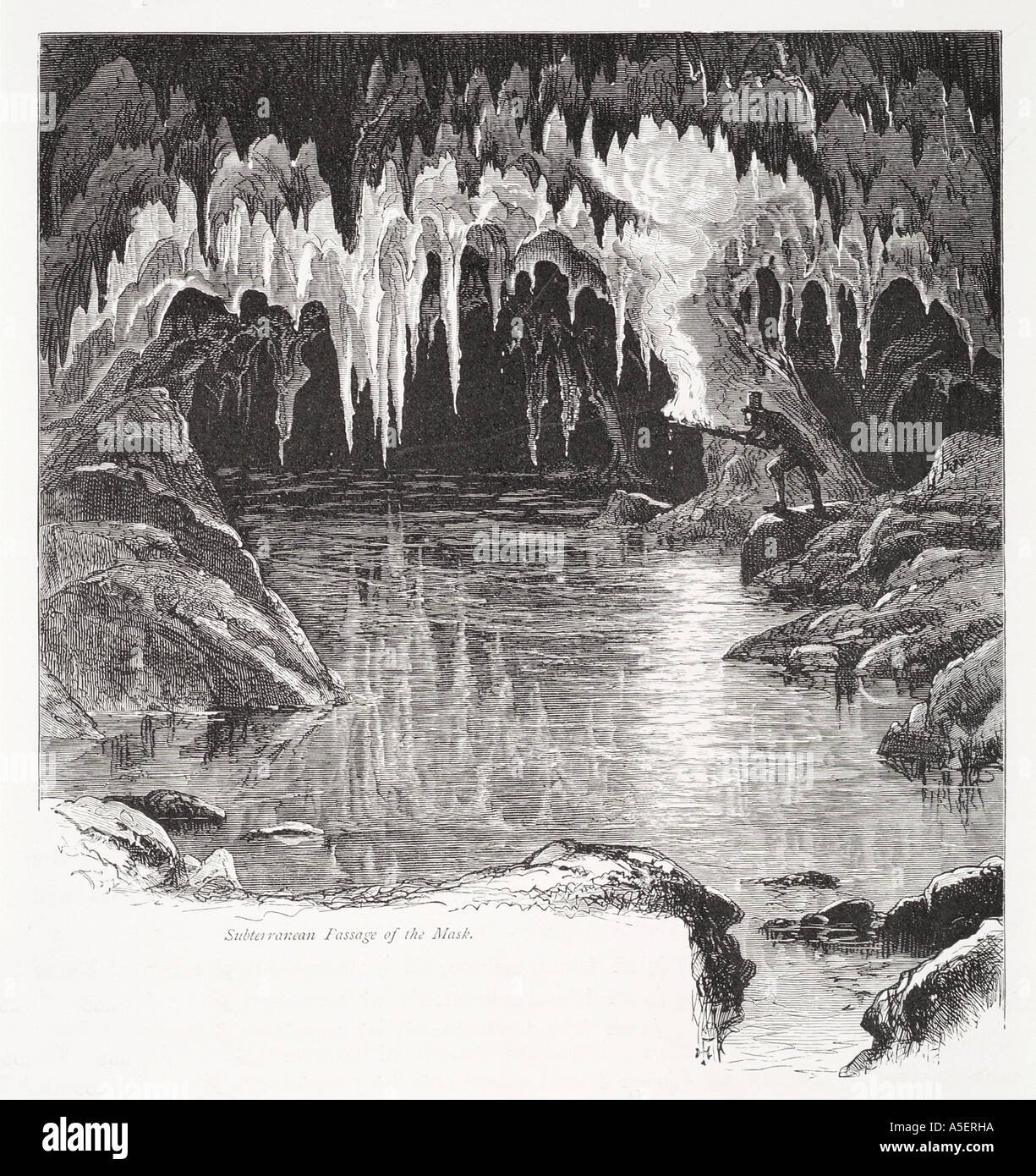 Underground cave stalactite pool light mask west coast County mayo ...