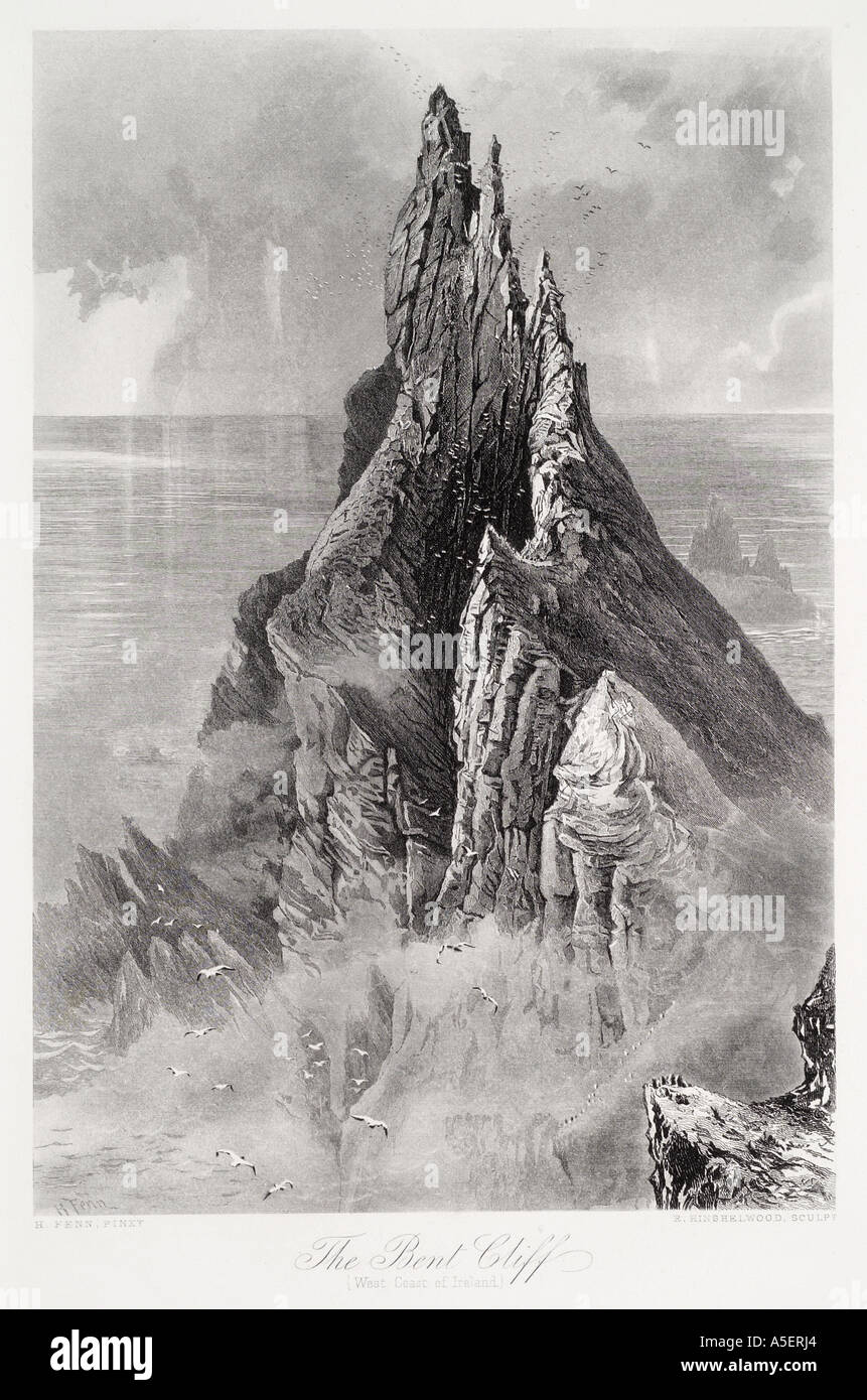 bent cliff west coast Ireland County Antrim Northern Ireland Irish UK ...