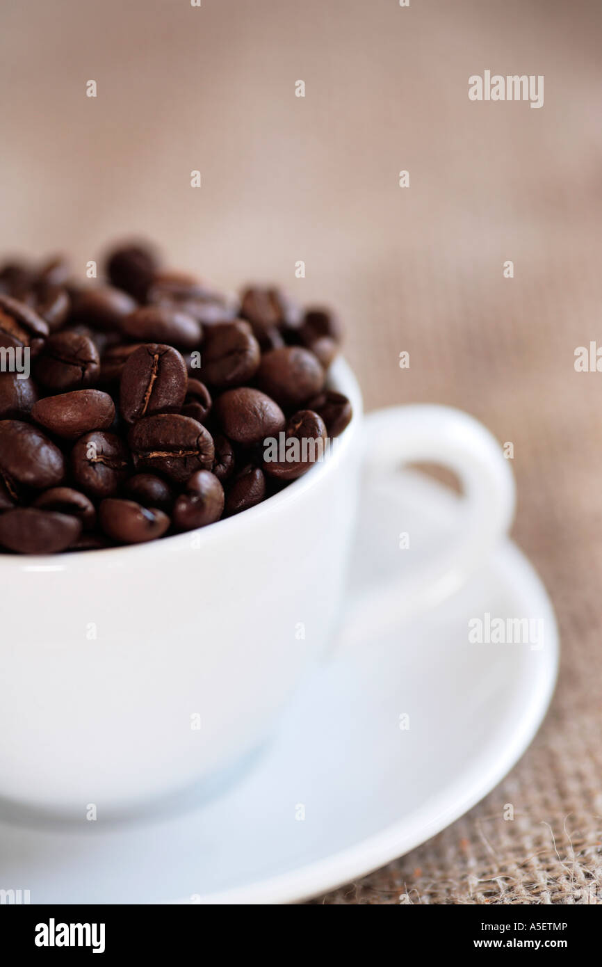 Cup of coffee beans Stock Photo - Alamy
