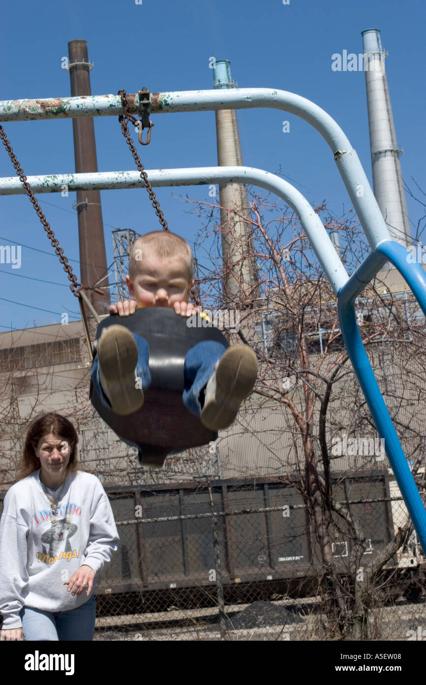 Playground Next to Coal Fired Electricity Generating Station Stock ...