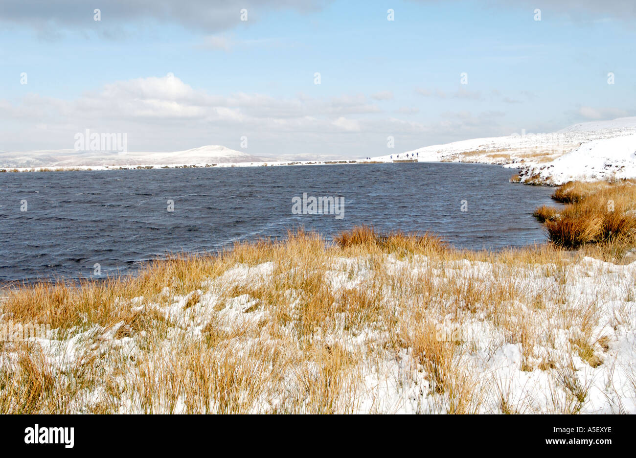 Snow at Keepers Pond in Brecon Beacons National Park Blaenavon South ...