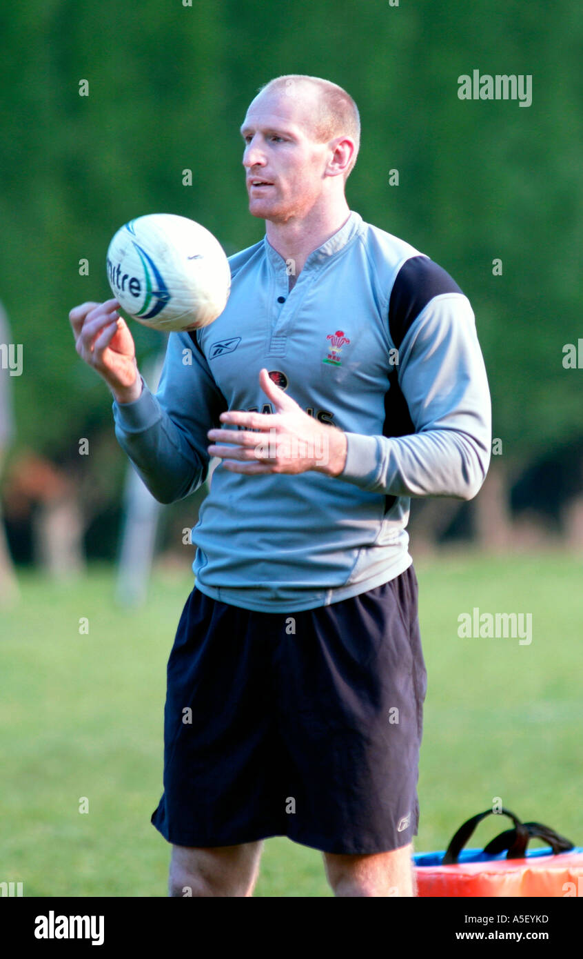 Wales and British Lions rugby captain Gareth Thomas training at Sophia ...