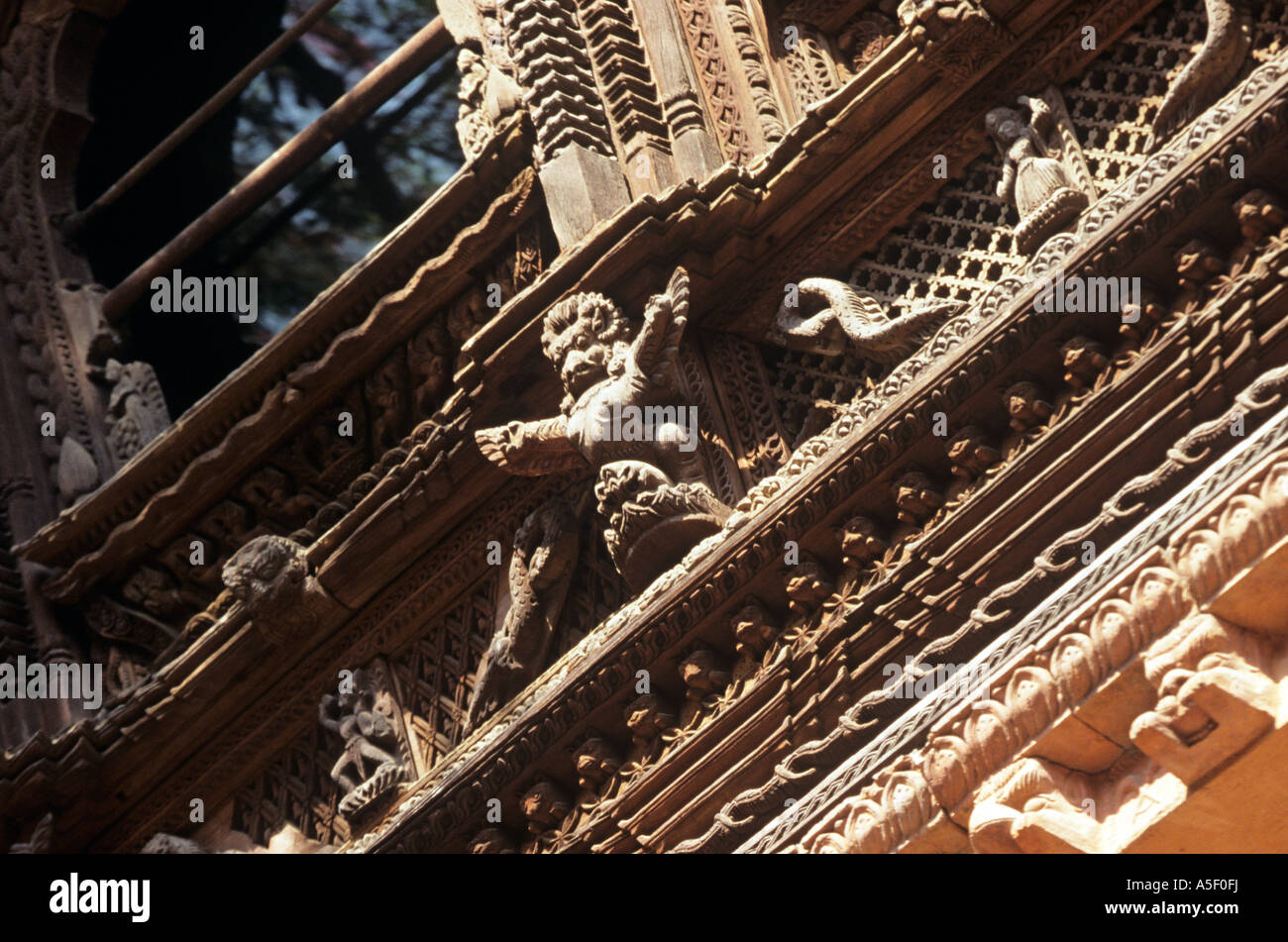 Garuda carvings on Hindu temple, architectural detail, Kathmandu, Nepal ...